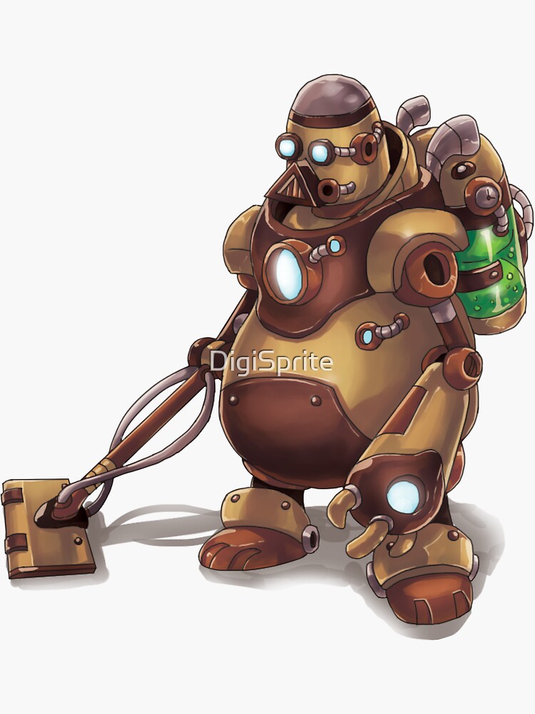 "Steampunk Cleaner Bot" Sticker by DigiSprite | Redbubble