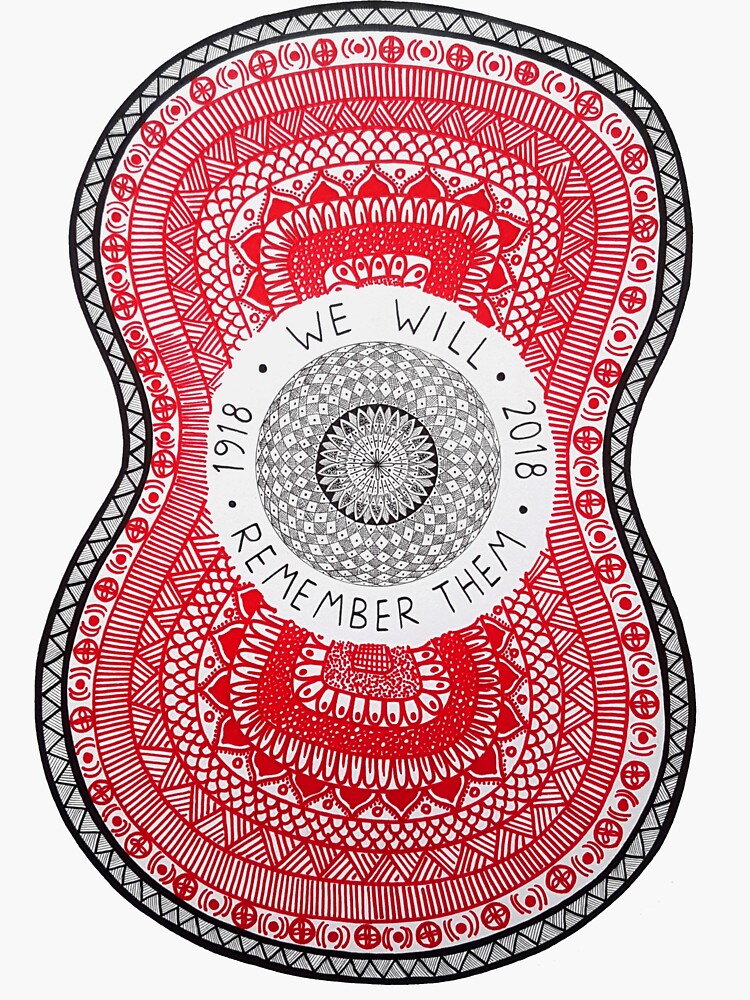 "Remembrance Mandala Poppy" Sticker for Sale by Kelvinlepley | Redbubble