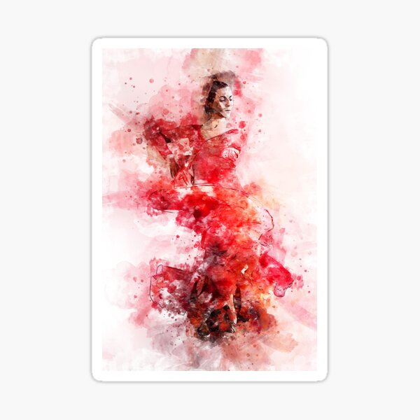 "Flamenco Dancer " Sticker for Sale by ErianAndre | Redbubble