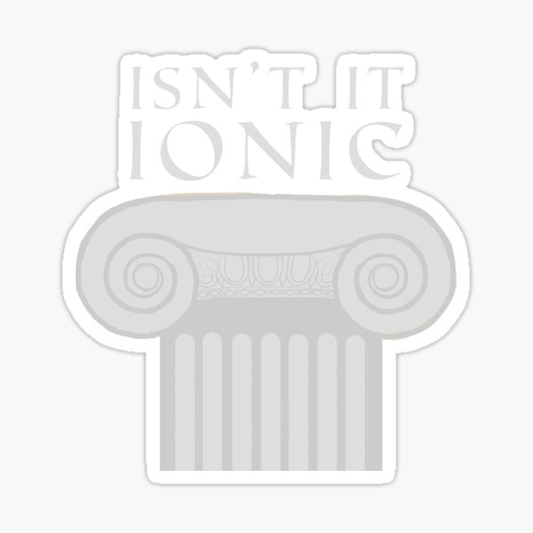 "Funny Architecture, Ionic Greek Column" Sticker for Sale by Amy Hadden ...