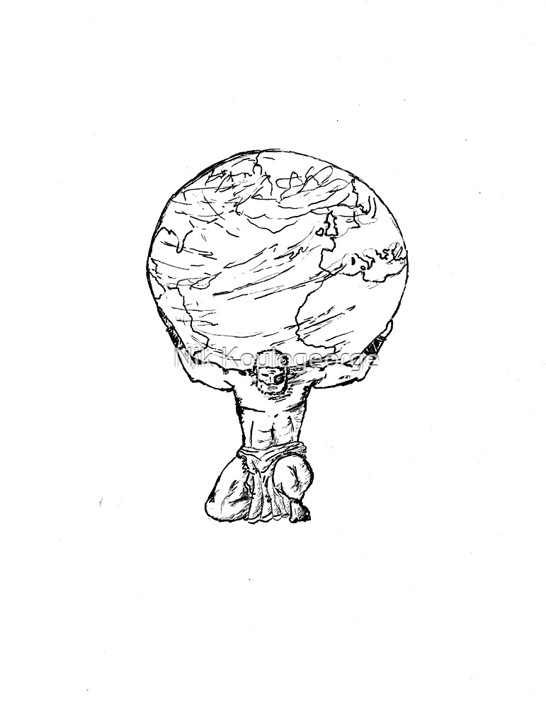 "Atlas - Black & White Sketch" by Nik Koulogeorge | Redbubble