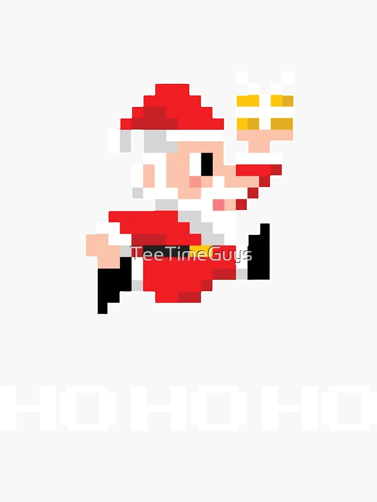 "8-Bit Santa" Sticker for Sale by TeeTimeGuys | Redbubble