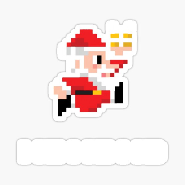 "8-Bit Santa" Sticker for Sale by TeeTimeGuys | Redbubble
