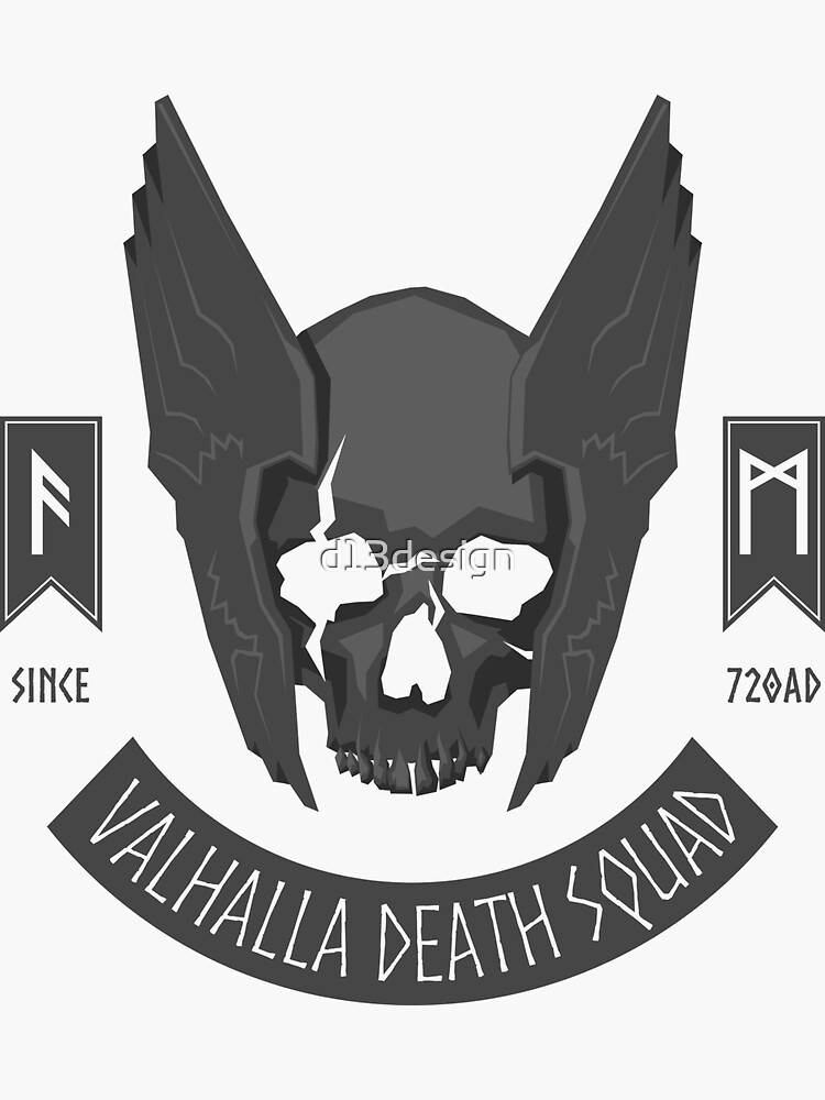 "Valhalla Death Squad" Sticker for Sale by d13design | Redbubble