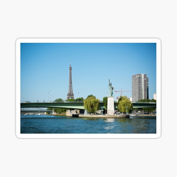 "The Eiffel tower and the Seine river" Sticker by dvoevnore | Redbubble