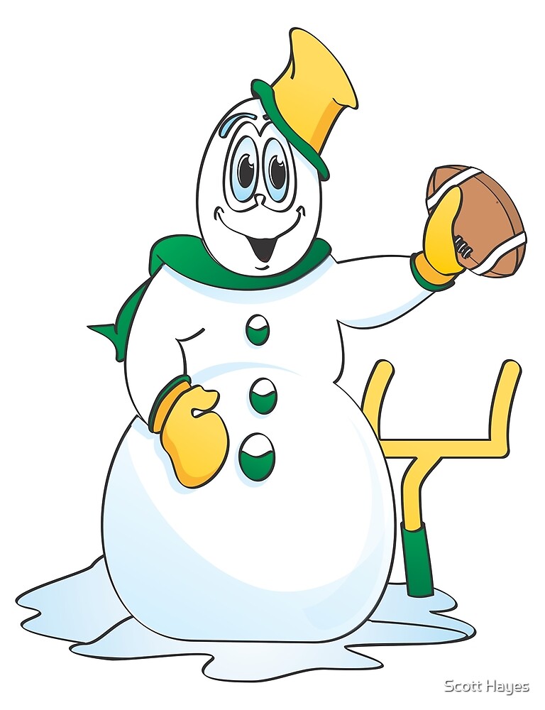"Football Snowman Cartoon" by Scott Hayes | Redbubble