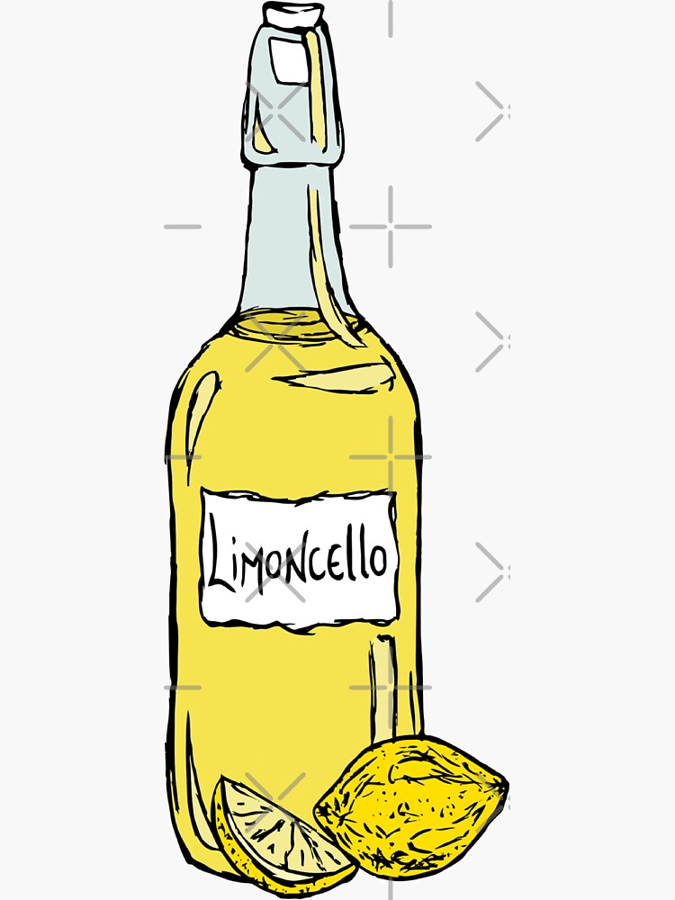 "Limoncello Bottle & Lemons - Italian delicacy " Sticker for Sale by ...