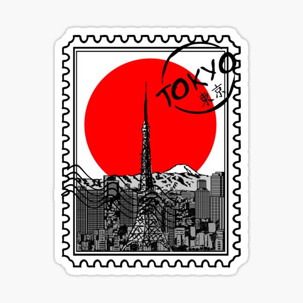 "Tokyo Skyline Stamp " Sticker for Sale by pda1986 | Redbubble