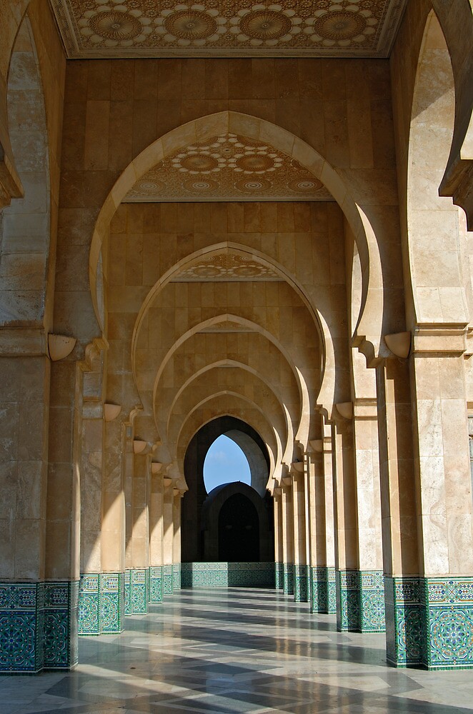 "Archway Gallery at Hassan II Mosque, Casablanca, Morocco " by Petr ...