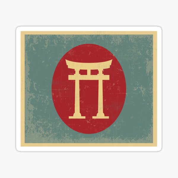 "Japanese Retro Torii Gate" Sticker for Sale by leen12 | Redbubble