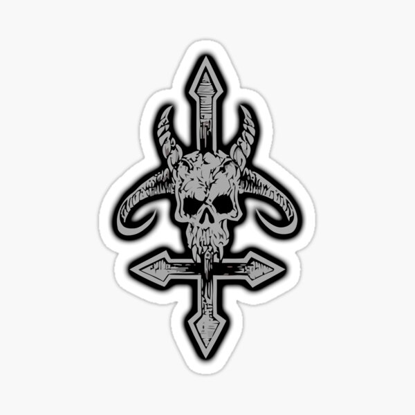 "Skull Inverted Cross from Perdition Temple" Sticker for Sale by ...