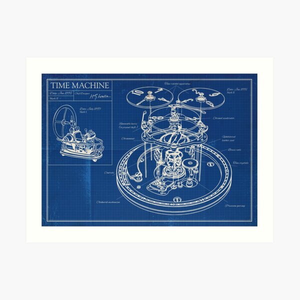 "Time Machine - Blueprint" Art Print for Sale by moviemaniacs | Redbubble
