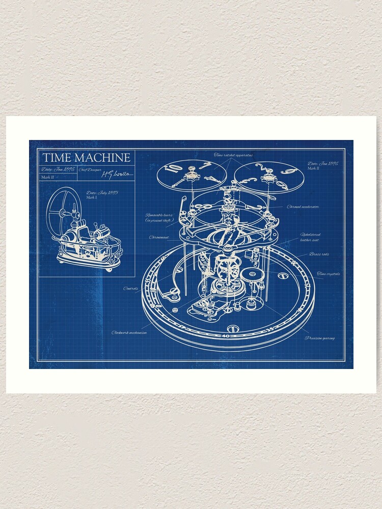 "Time Machine - Blueprint" Art Print for Sale by moviemaniacs | Redbubble