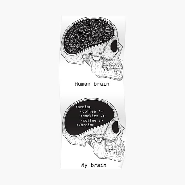 "Human programmer brain | Geeky | Web jokes" Poster by roomjs | Redbubble