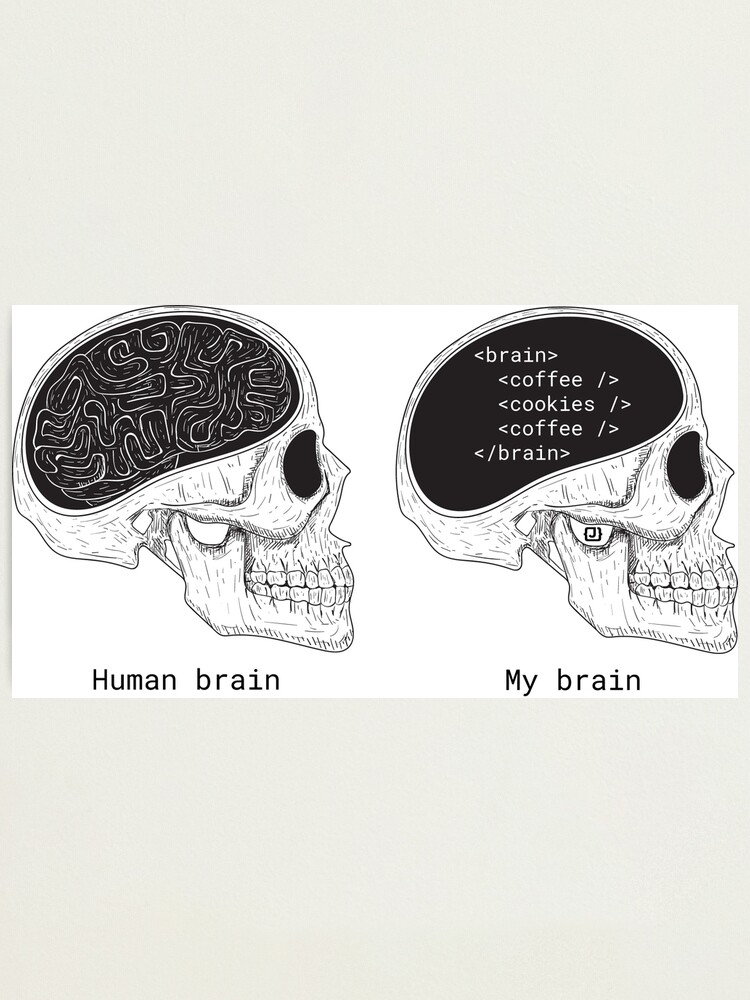 "Human programmer brain | Memes | Web jokes" Photographic Print by ...