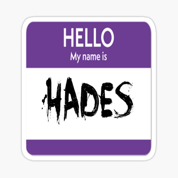 "Hello my name is Hades funny greek god name badge " Sticker for Sale ...