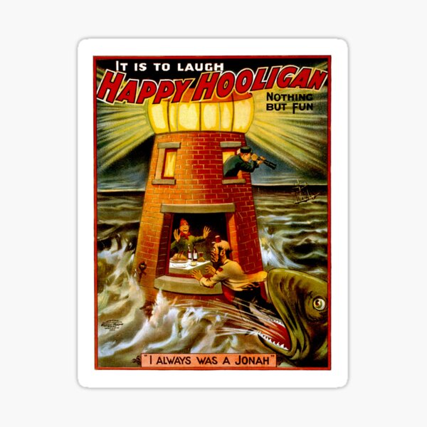 "HAPPY HOOLIGAN : Vintage 1902 Vaudeville Comedy Print" Sticker for ...