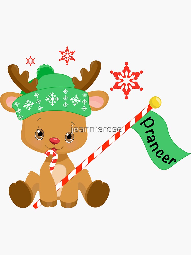 "Santa's Reindeer-Prancer" Sticker for Sale by jeannierose | Redbubble