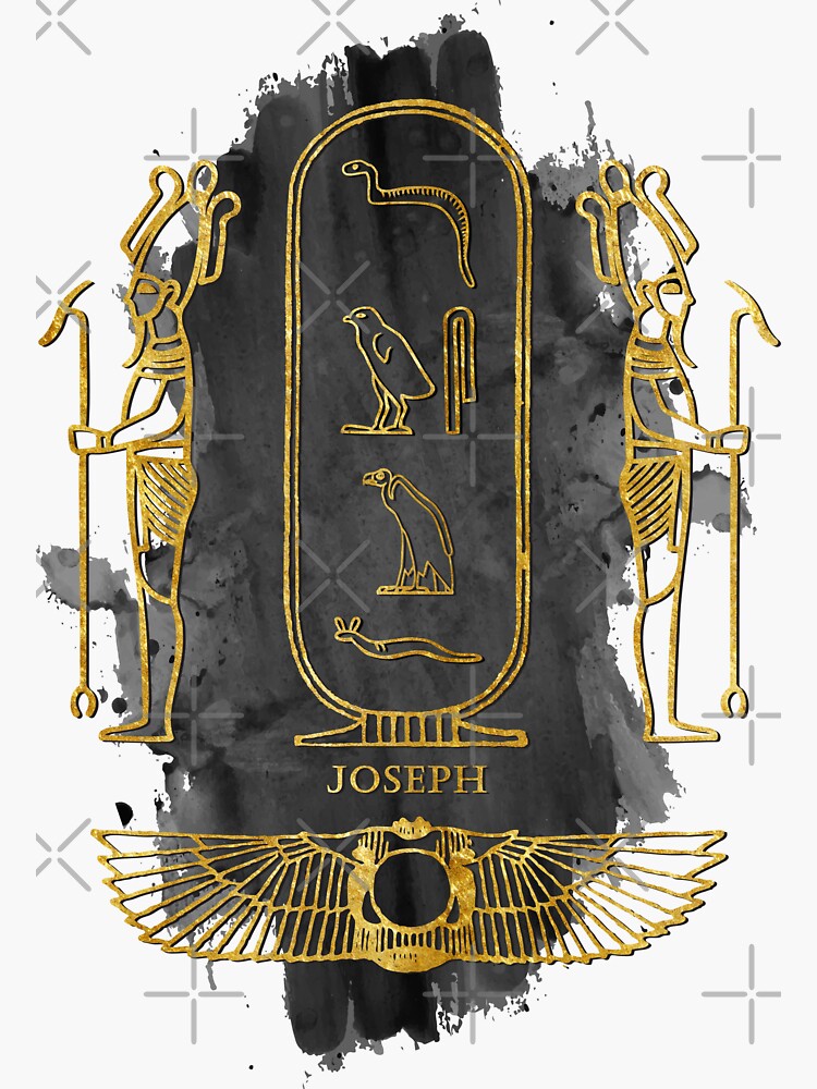 "your name in old Egyptian hieroglyphics symbols - Joseph" Sticker for ...