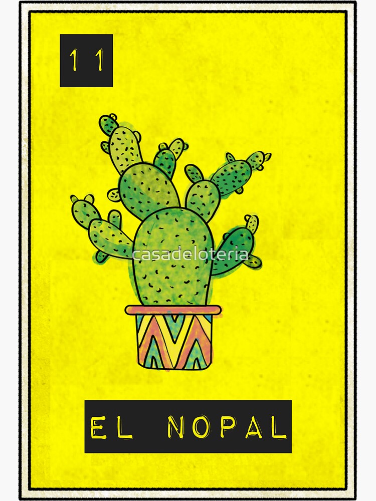 "El Nopal Cute MExican Loteria Bingo Card Tarot Card" Sticker by ...