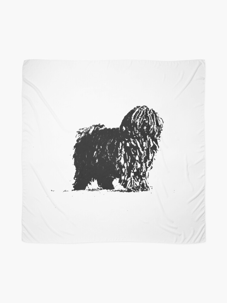 "Black Hungarian Puli Dog Drawing" Scarf for Sale by k0rry | Redbubble