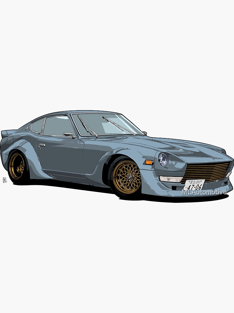 "240Z Widebody" Sticker for Sale by MLAutomotive | Redbubble