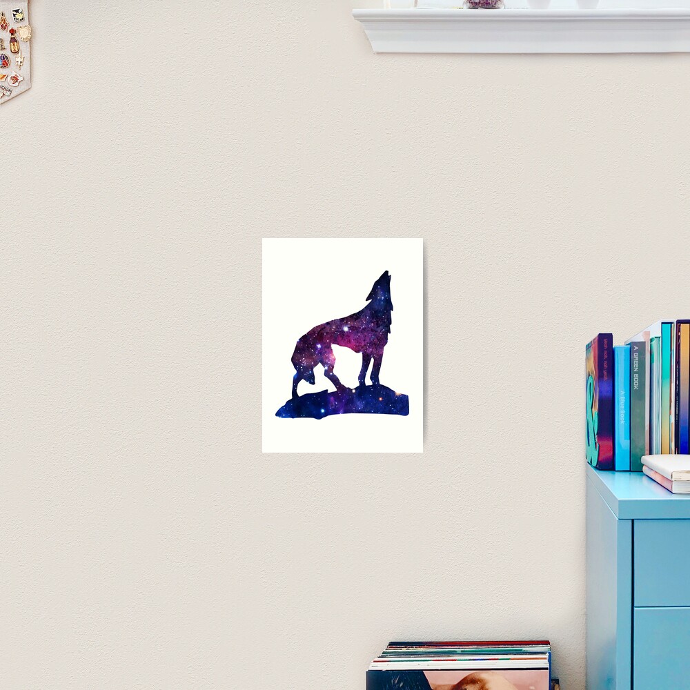 "Galaxy Howling Wolf" Art Print by 25vintageplace | Redbubble