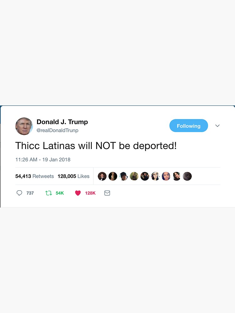 "Trump Thicc Latinas" Sticker for Sale by mydads7speed | Redbubble