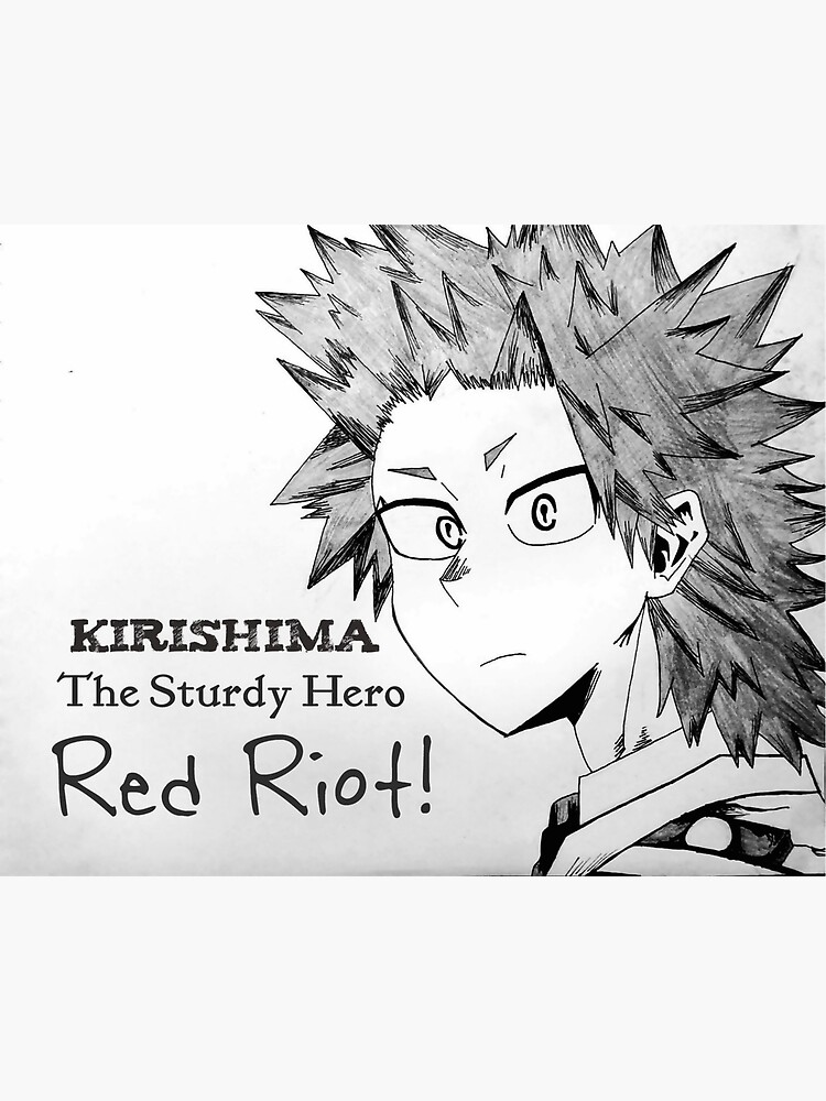""The Sturdy Hero-Red Riot" Kirishima My Hero Academia" Art Print by ...