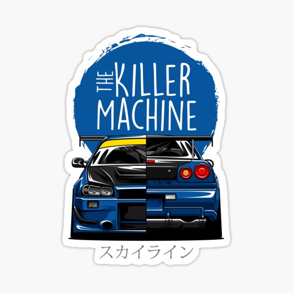 "Nissan Skyline BNR34" Sticker for Sale by w1gger | Redbubble