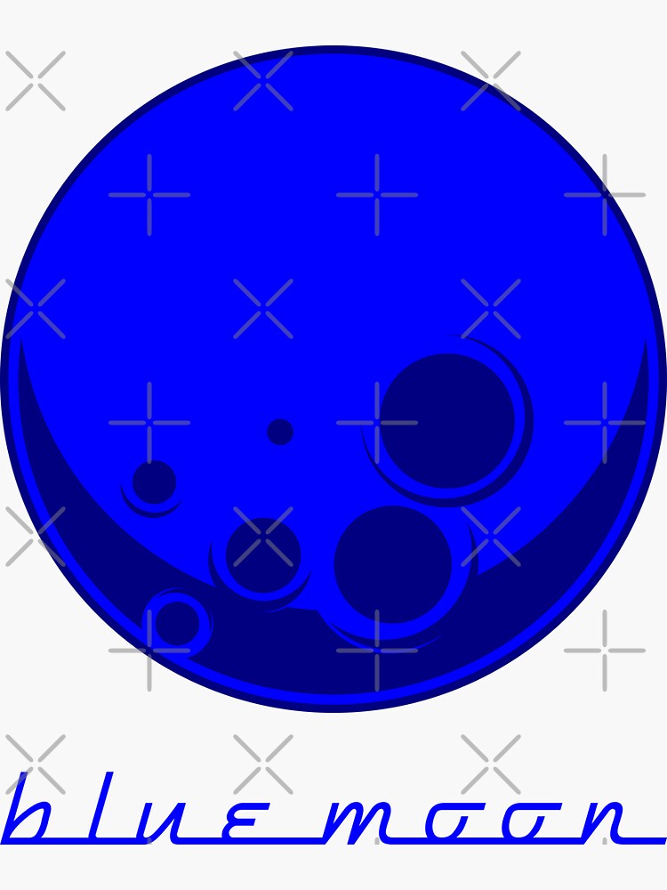 "Blue Moon" Sticker for Sale by Kirbalicious | Redbubble
