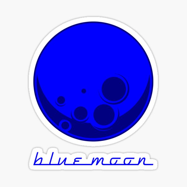 "Blue Moon" Sticker for Sale by Kirbalicious | Redbubble