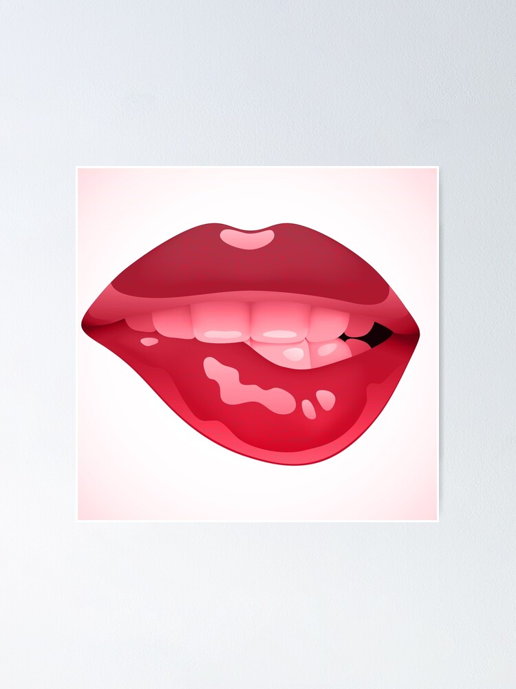 "Red Pop Art Lips" Poster by carlitapeartree | Redbubble