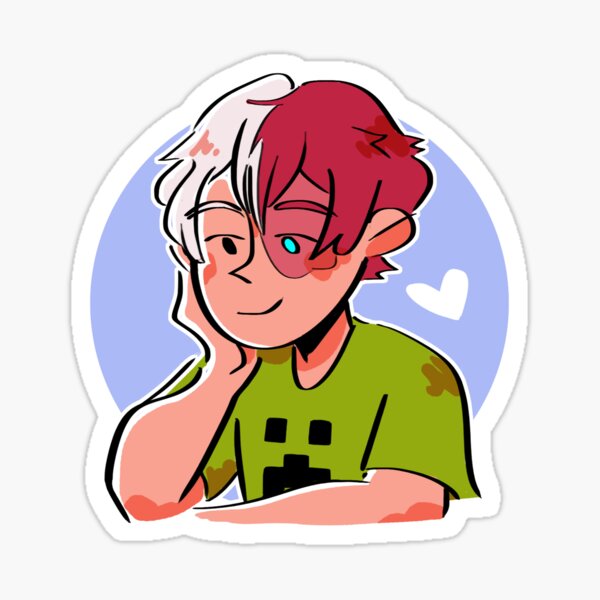 "Todoroki Minecraft Sticker" by suntails | Redbubble