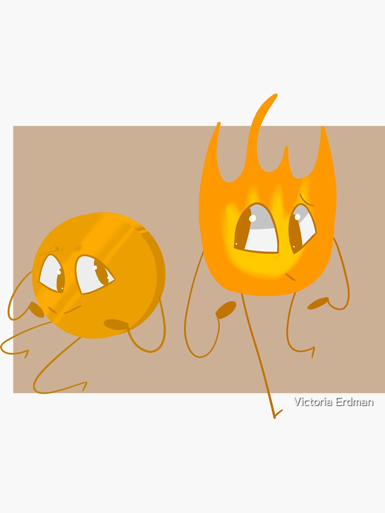 "Firey and Coiny - Bfb" Sticker for Sale by ToriNeko | Redbubble