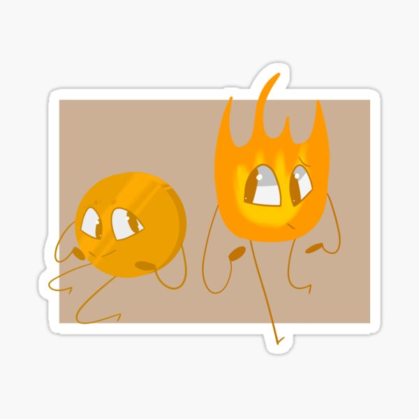 "Firey and Coiny - Bfb" Sticker for Sale by ToriNeko | Redbubble