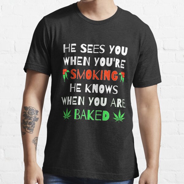 "Weed and Cannabis Smoking 420 Marijuana Christmas " T-shirt for Sale ...