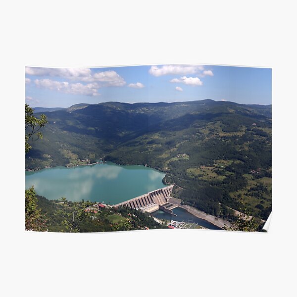 "hydroelectric power plant on river" Poster for Sale by goceris | Redbubble