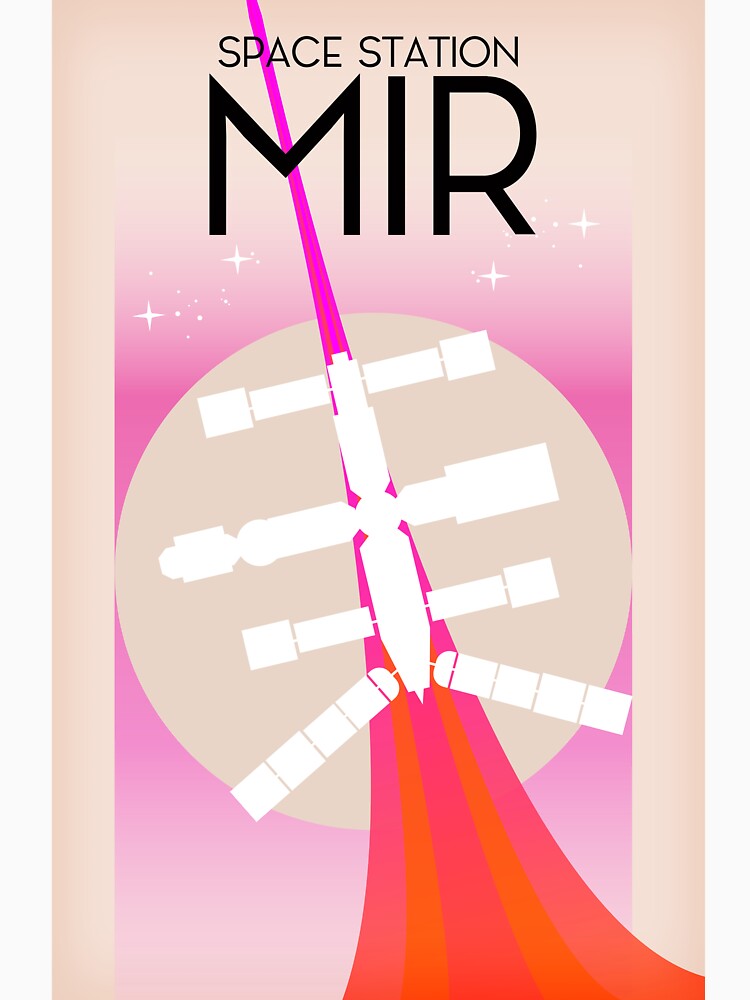 "MIR Russian Space Station poster." T-shirt by vectorwebstore | Redbubble