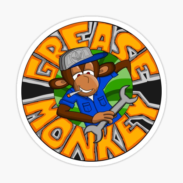 "Grease Monkey - Strain Artwork" Sticker for Sale by herbalmafia ...