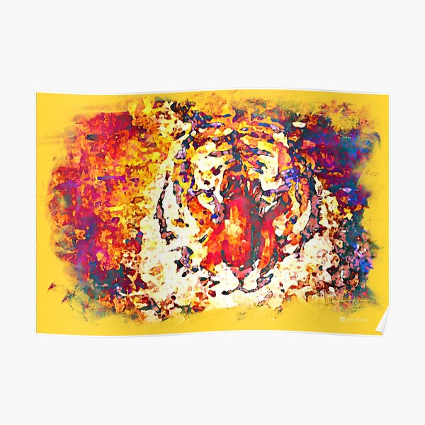 "Colorful Bengal Tiger" Poster for Sale by grillo-franko | Redbubble