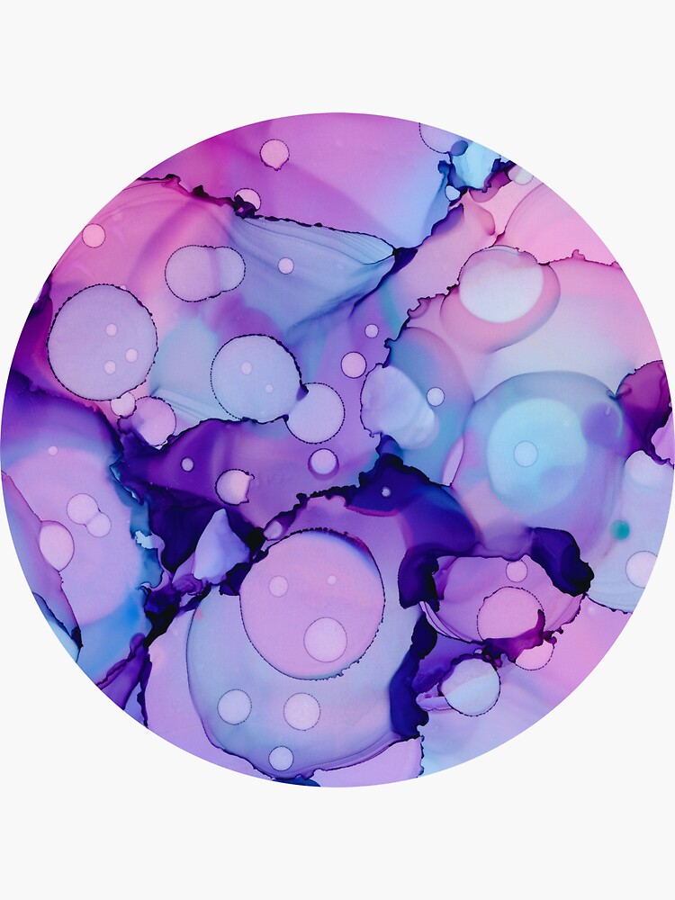 "Alcohol Ink - Pink, Purple & Turquoise" Sticker by annelouw | Redbubble