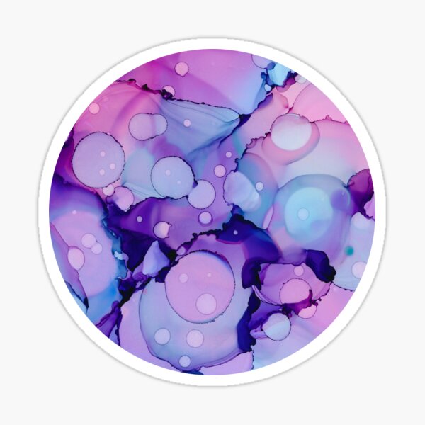 "Alcohol Ink - Pink, Purple & Turquoise" Sticker by annelouw | Redbubble