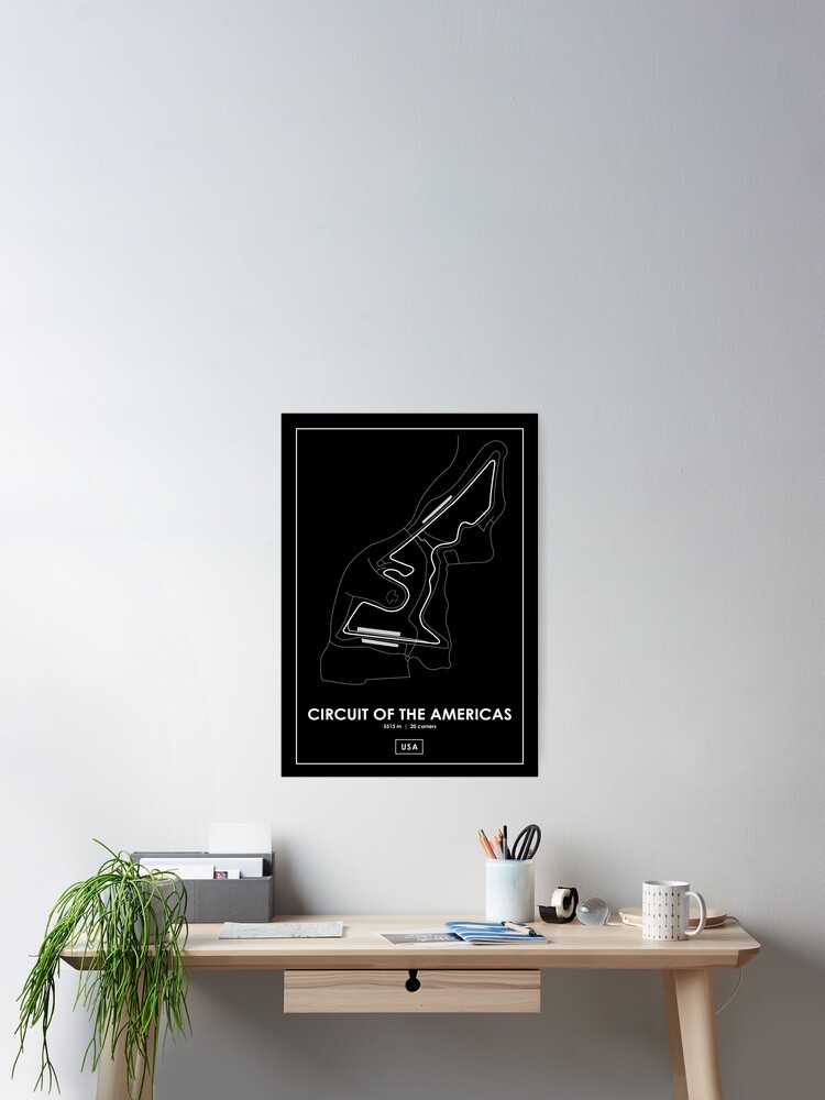 "Austin COTA - USA Track Map (WHITE)" Poster for Sale by andreanastasio ...