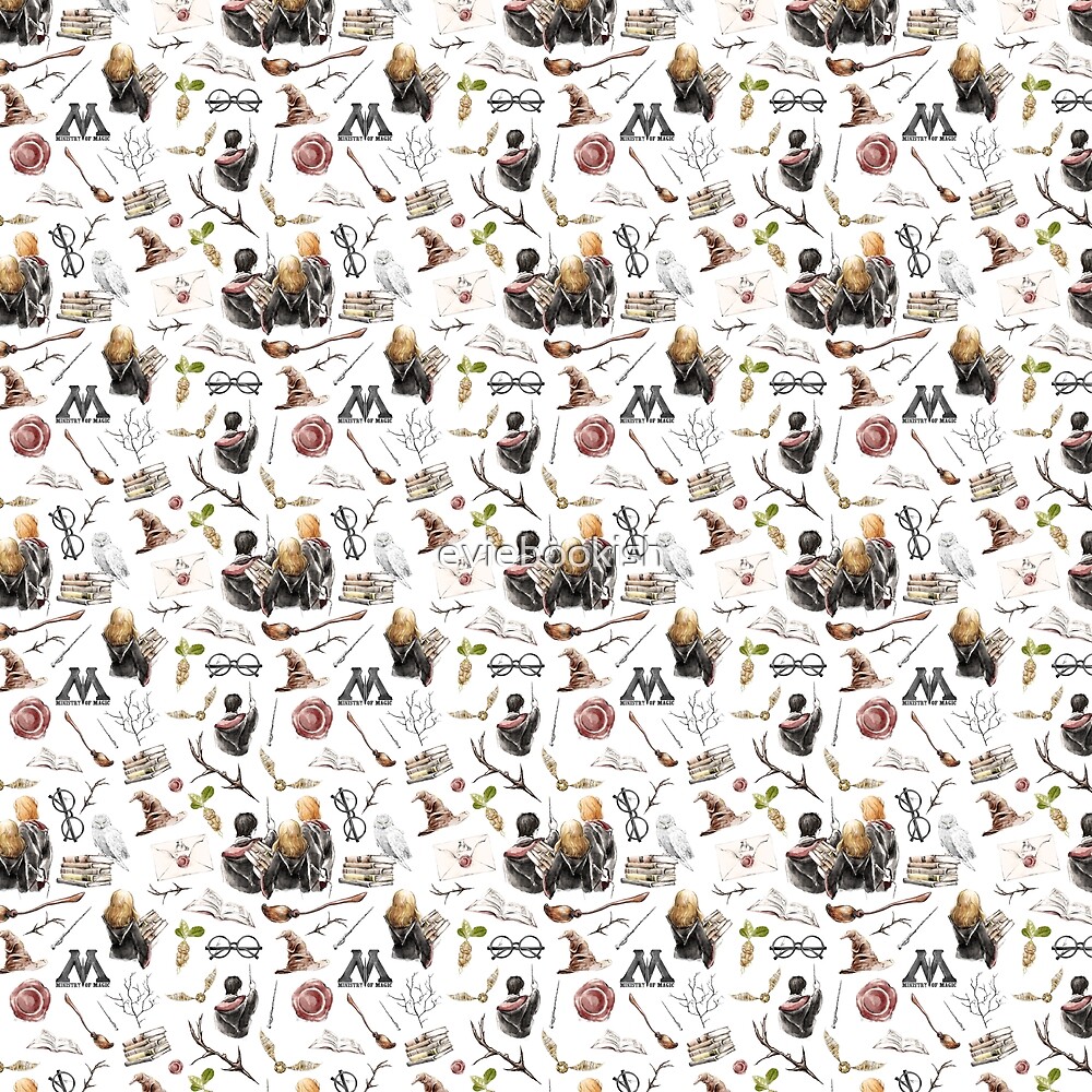 "HP Pattern" by eviebookish | Redbubble