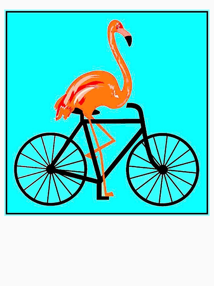 "FLAMINGO : Abstract Riding A Bicycle Print" T-shirt by posterbobs ...