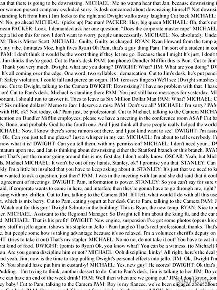 "The Office Pilot Episode Script" T-shirt for Sale by GinaThomps ...