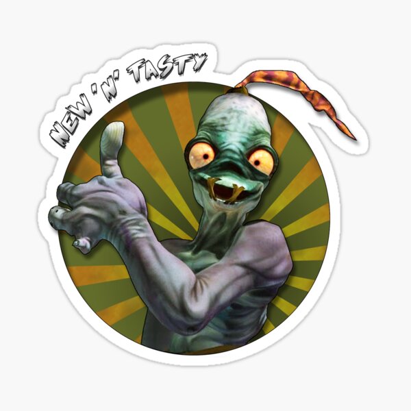 "New 'N' Tasty - Abe's Exoddus - Oddworld" Sticker by Chiposaurus ...