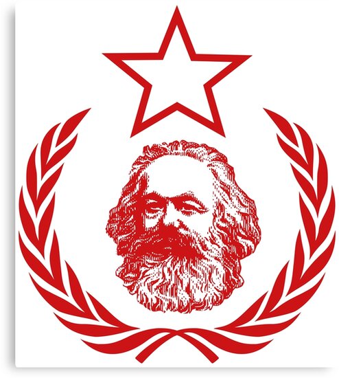 "Communist Flag Karl Marx" Canvas Print by Chocodole | Redbubble