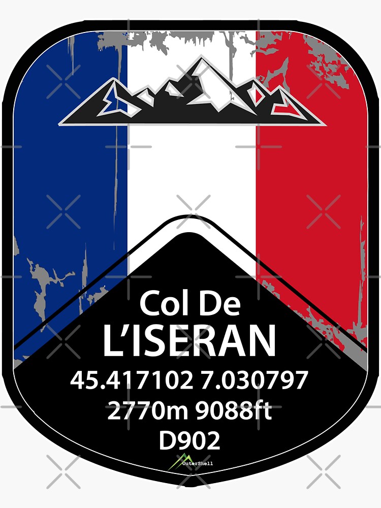 "Col de l'Iseran Motorcycle T-Shirt & Sticker - Route des Grandes Alpes ...